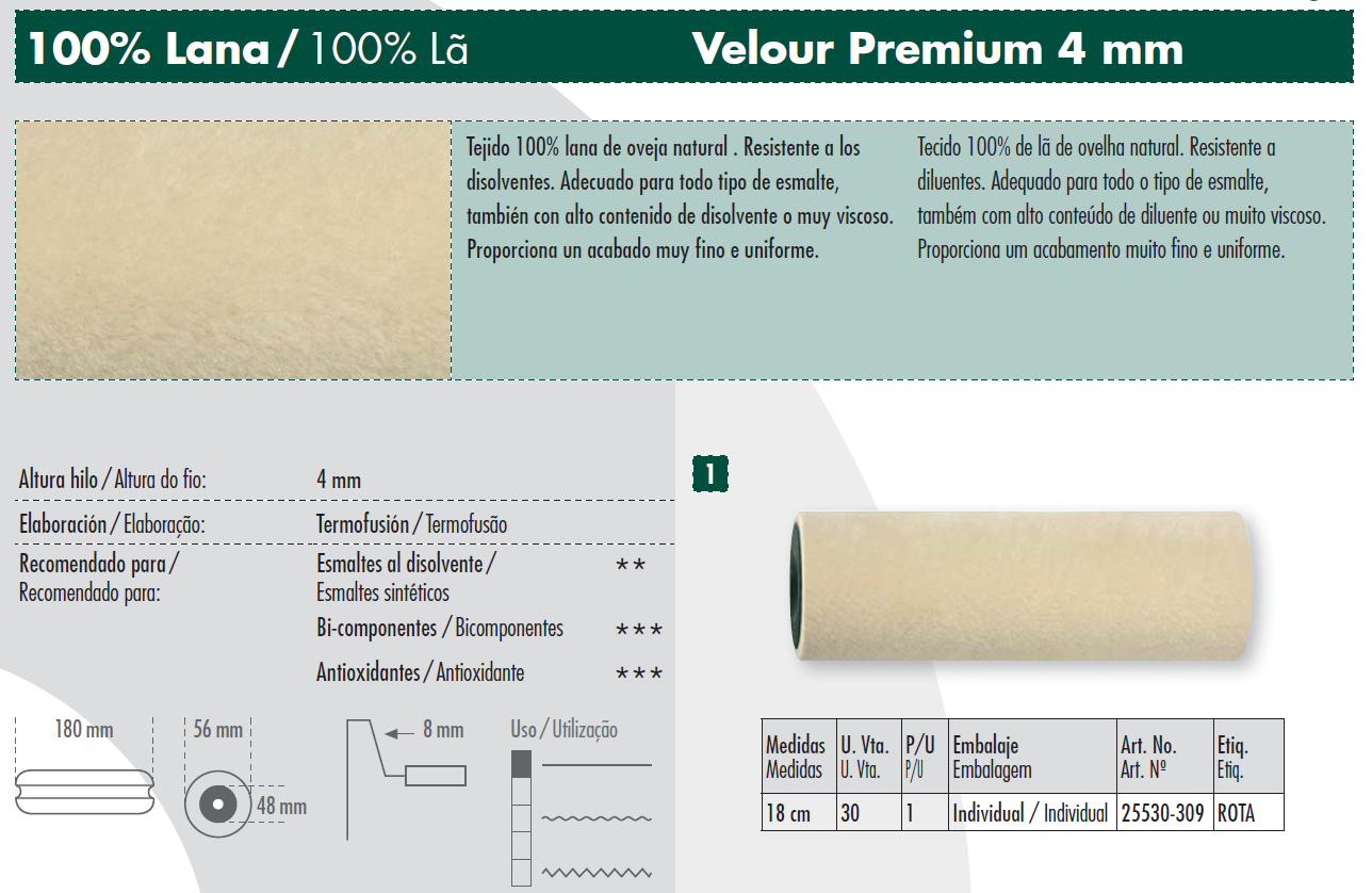 RODILLO VELOUR PREMIUM